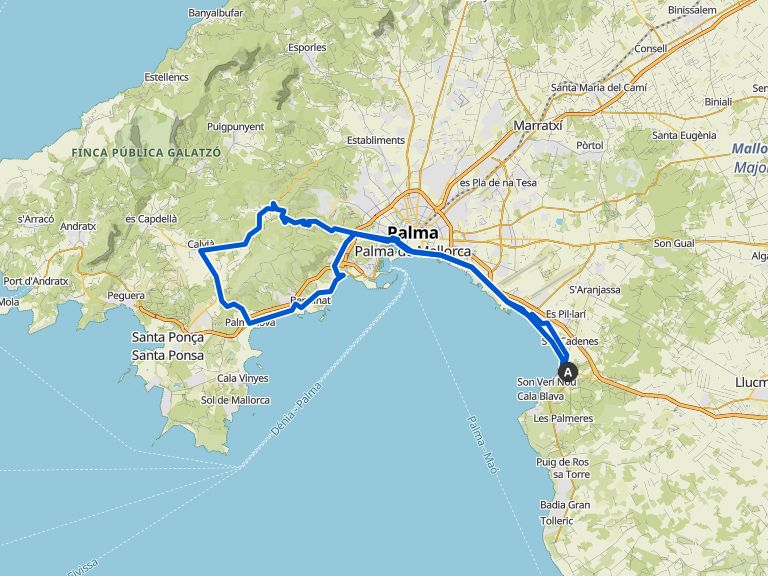 MALLORCA 08.04.2025 Tag 6 S`ARENAL - PALMA - CALVIA | Rennrad-Tour | Komoot